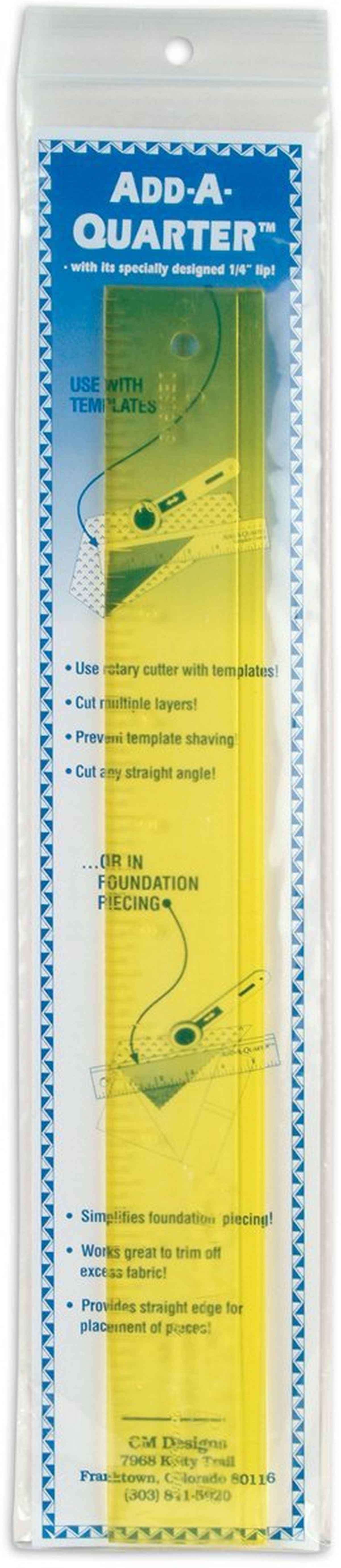 CM Designs 12-Inch Add-A-Quarter Ruler, Yellow – Alberta Quilter